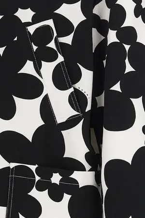 Marni Floral Print Buttoned Jacket - White/black