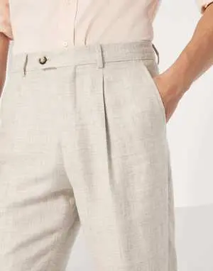 Brunello Cucinelli Slub-textured Tailored Trousers