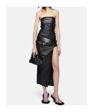 Attico Off-the-shoulder Ruched Waist Midi Dress - Black