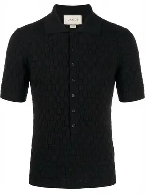 Gucci Geometric G Knitted Polo Shirt