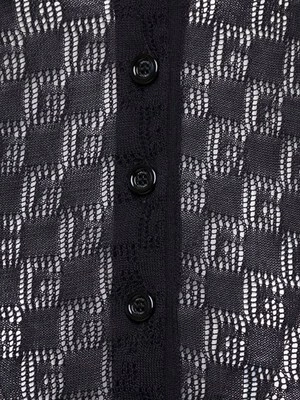 Gucci Geometric G Knitted Polo Shirt