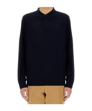 Paul Smith Long-sleeve Knitted Polo Shirt - Black