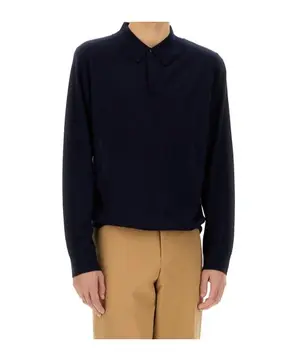 Paul Smith Long-sleeve Knitted Polo Shirt - Black