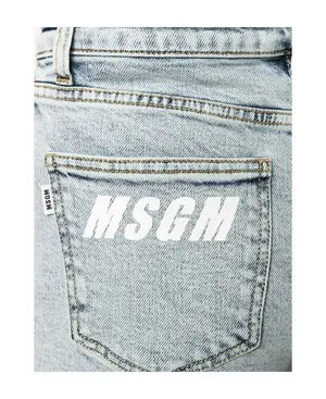 MSGM Classic Denim Shorts With Logo Detail