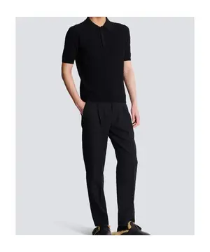 Balmain Monogram Knit Polo Shirt - Black