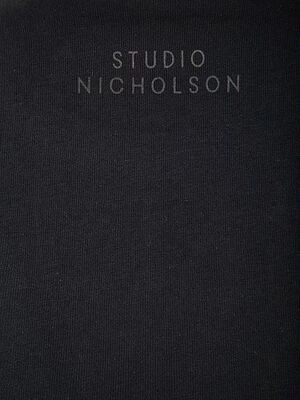 Studio Nicholson Rib-knitted Crewneck T-shirt With Back Logo - Black
