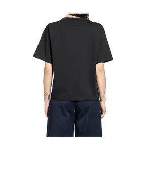 Studio Nicholson Rib-knitted Crewneck T-shirt With Back Logo - Black