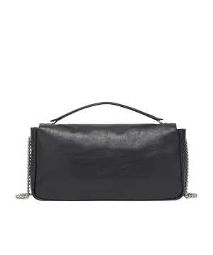 Fendi Baguette Chain Large Shoulder Bag - Black