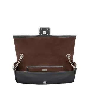 Fendi Baguette Chain Large Shoulder Bag - Black