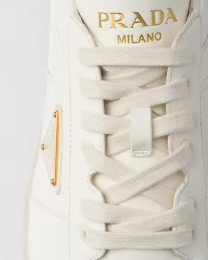 Prada Downtown Nappa Leather Sneakers - Ivory