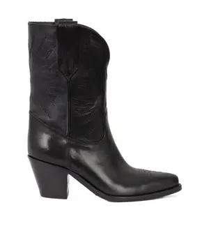 GOLDEN GOOSE Low Wish Star Pointed-toe Boots - Black