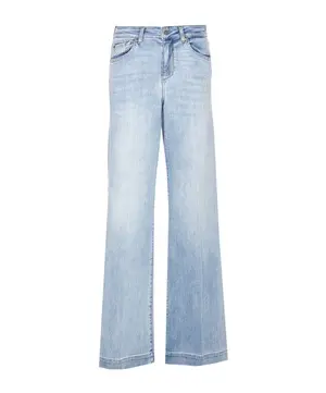 Liu Jo Wide Leg Jeans With Logo Patch - Blue