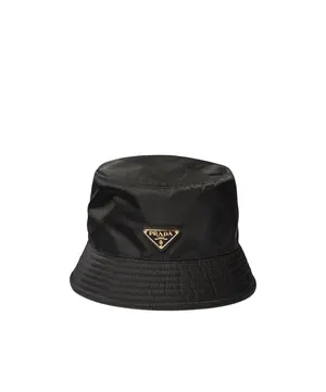 Prada Prada Signature Logo Plaque Bucket Hat Black