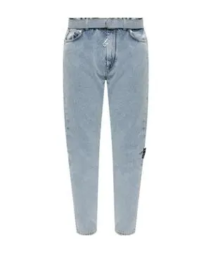 Off-White Bleached-effect Slim-fit Jeans