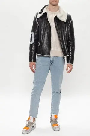 Off-White Bleached-effect Slim-fit Jeans
