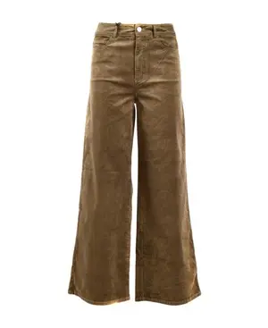 Paige High-waisted Wide-leg Corduroy Pants
