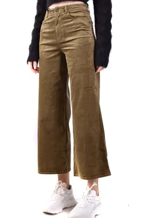 Paige High-waisted Wide-leg Corduroy Pants