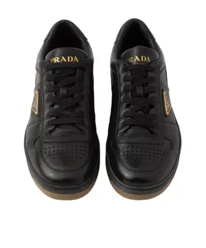 Prada Triangle-logo Low-top Sneakers - Black