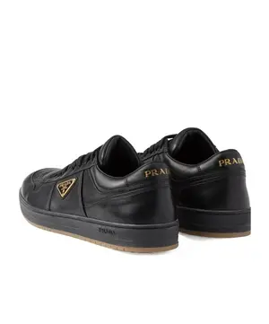 Prada Triangle-logo Low-top Sneakers - Black