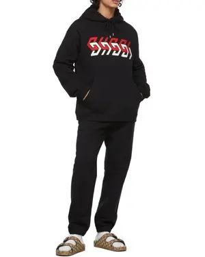 Gucci Logo Mirror Print Hoodie - Black