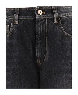 Brunello Cucinelli Tapered Leg Jeans - Black