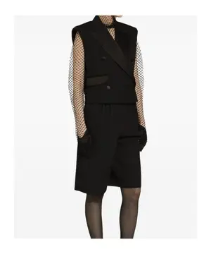 Dolce & Gabbana Double-breasted Gabardine Tuxedo Vest