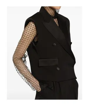 Dolce & Gabbana Double-breasted Gabardine Tuxedo Vest
