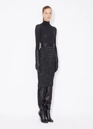 Alaïa Embossed Jacquard Pencil Skirt