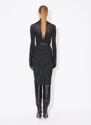 Alaïa Embossed Jacquard Pencil Skirt