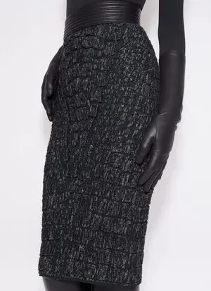 Alaïa Embossed Jacquard Pencil Skirt