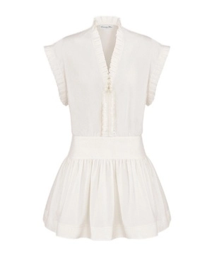 Dior Riviera Short Flared Dress - White