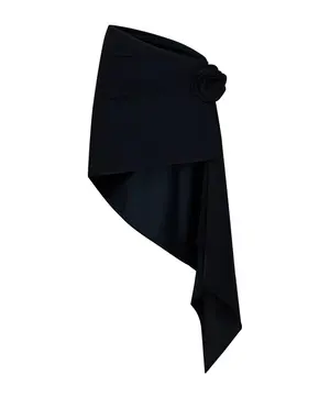 Magda Butrym Asymmetrical Draped Swim Skirt - Black
