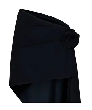Magda Butrym Asymmetrical Draped Swim Skirt - Black