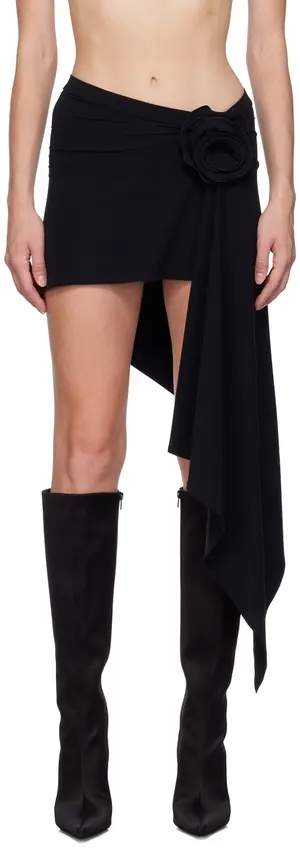 Magda Butrym Asymmetrical Draped Swim Skirt - Black