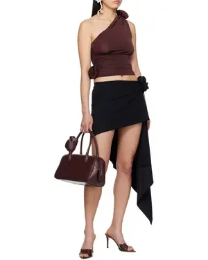 Magda Butrym Asymmetrical Draped Swim Skirt - Black