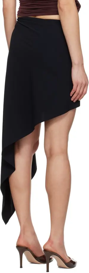 Magda Butrym Asymmetrical Draped Swim Skirt - Black