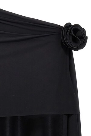 Magda Butrym Asymmetrical Draped Swim Skirt - Black