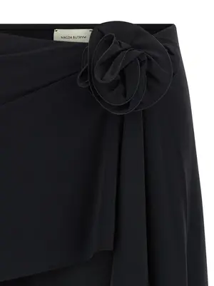 Magda Butrym Asymmetrical Draped Swim Skirt - Black