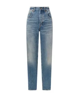 Saint Laurent High-rise Straight-leg Jeans - Blue