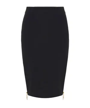 Elisabetta Franchi Zip Detailed Midi Crepe Skirt