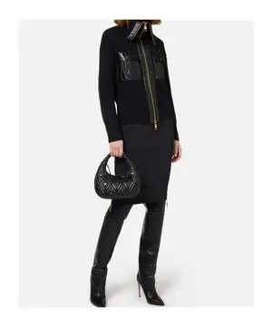 Elisabetta Franchi Zip Detailed Midi Crepe Skirt