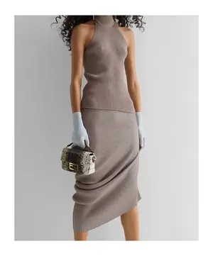 Fendi High-neck Ribbed Knit Top