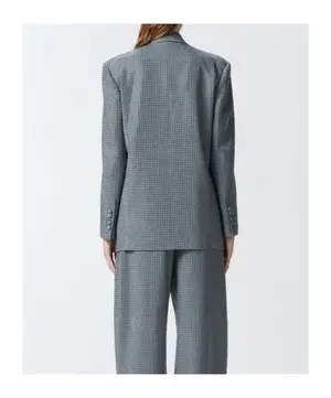 Pinko Embellished Double-breasted Oversized Blazer - Gray