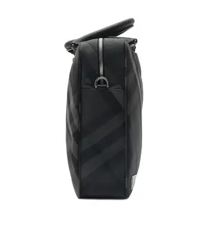 Burberry Grid Checked Zipped Briefcase
