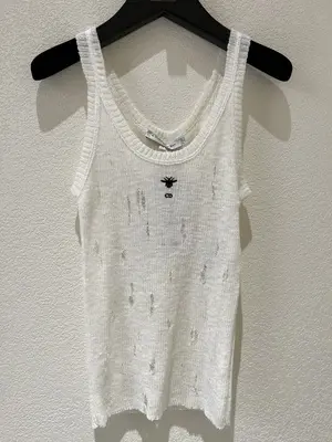 Dior Embroidered Bee Logo Tank Top