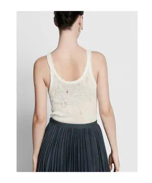 Dior Embroidered Bee Logo Tank Top