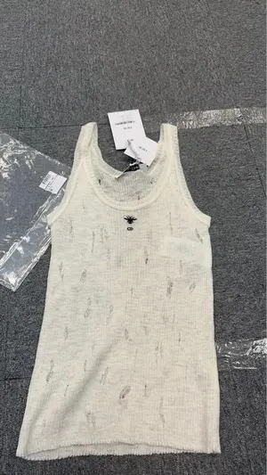 Dior Embroidered Bee Logo Tank Top