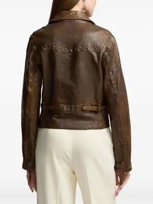 Ralph Lauren Studded Leather Moto Jacket