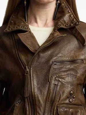 Ralph Lauren Studded Leather Moto Jacket