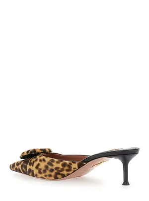 AQUAZZURA The Hood Bow Mid Heel Mules - Multicolor